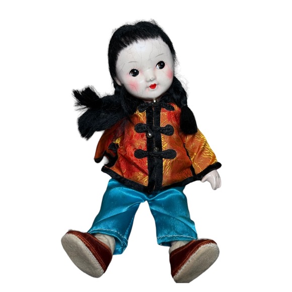 Toys | Vintage Chinese Asian Composition Girl Doll Outfit Oriental 9 ...